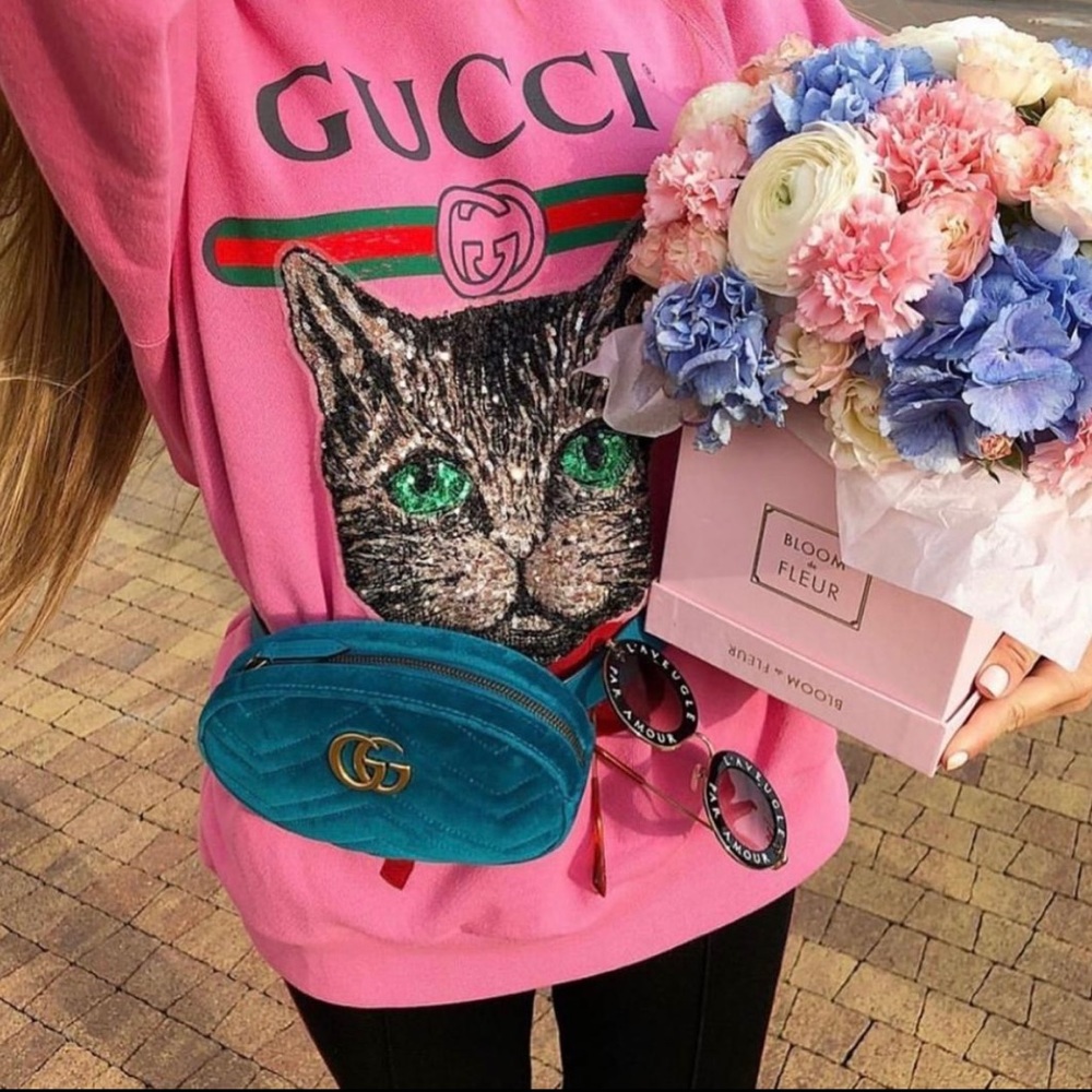 Gucci Logo Sweatshirt With Mystic Cat Size Xs - Gem